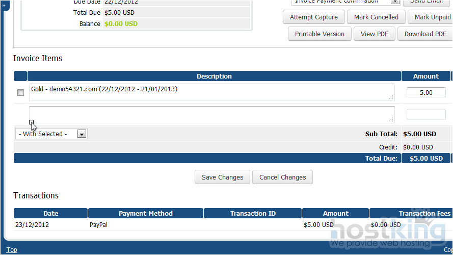 How to manage invoices in WHMCS - Hostking